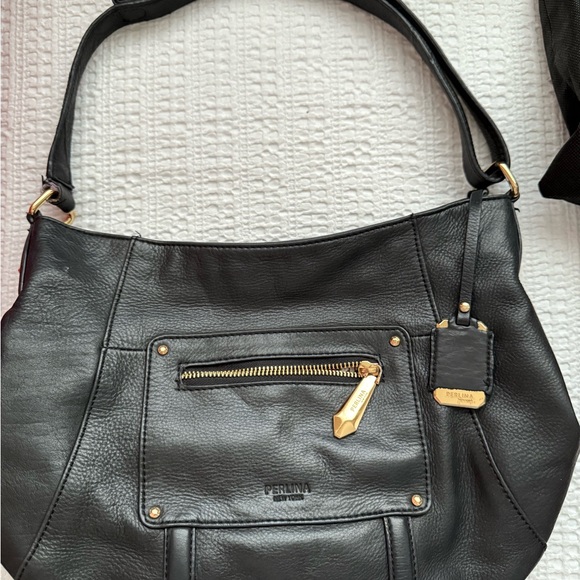 Perlina | Bags | Perlina Black Leather Shoulder Bag | Poshmark